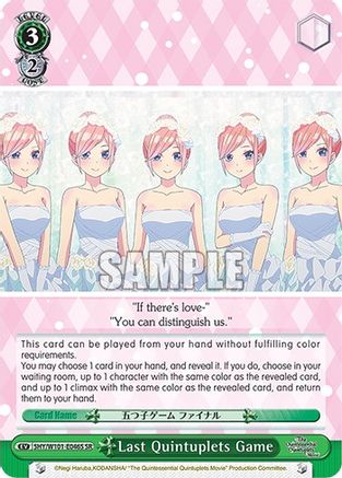Last Quintuplets Game (SR) - The Quintessential Quintuplets Movie ...