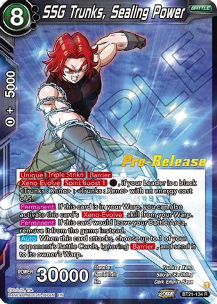 SSG Trunks, Sealing Power - Wild Resurgence Pre-Release Cards - Dragon ...