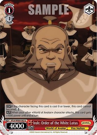 Iroh: Order of the White Lotus - Avatar: The Last Airbender - Weiss Schwarz