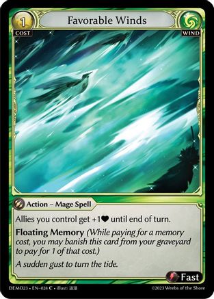 Favorable Winds - 2023 Demo Deck - Grand Archive TCG