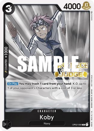 Koby (Judge) - One Piece Promotion Cards - One Piece Card Game