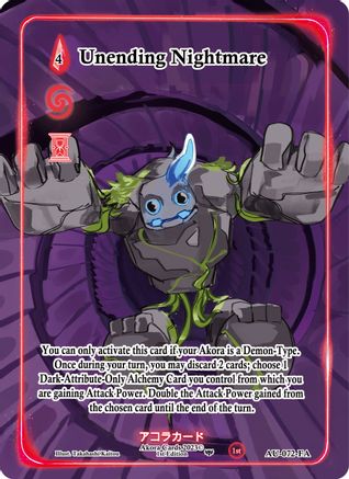 Unending Nightmare (Full Art) - Afelium Unleashed [1st Edition] - Akora TCG