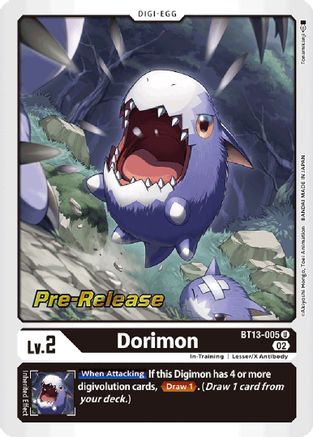 Dorimon - Versus Royal Knights Pre-Release Cards - Digimon Card Game