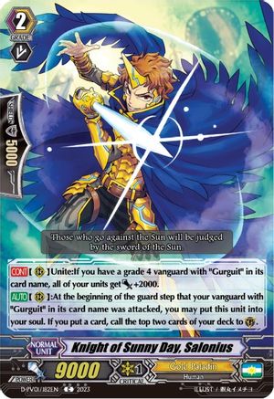 Knight of Sunny Day, Salonius - D-PV01: History Collection - Cardfight ...