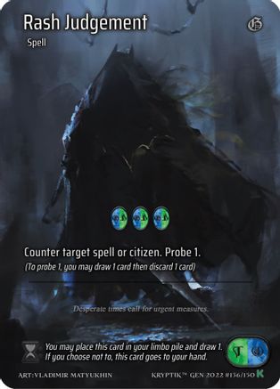 Rash Judgement (Full Art) - Genesis [Kickstarter] - Kryptik TCG
