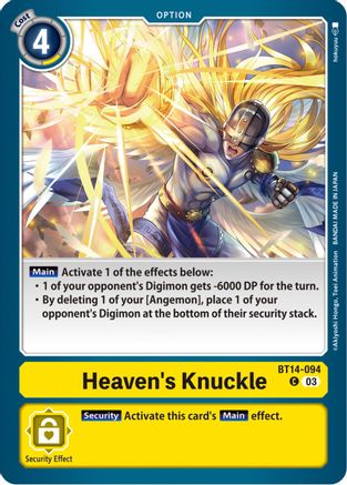 Heaven's Knuckle - Blast Ace - Digimon Card Game