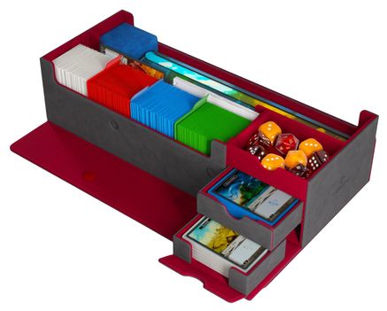 GameGenic Cards' Lair Pro Deck Box - Red and Grey (Holds 1000 ...