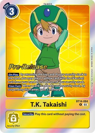 T.K. Takaishi - Blast Ace Pre-Release Cards - Digimon Card Game
