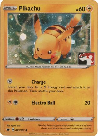 Pikachu - 065/202 (Cosmos Holo) - League & Championship Cards - Pokemon