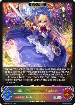Alice, Wonderland Explorer (Evolved) (SL) - BP03: Flame of Laevateinn - Shadowverse