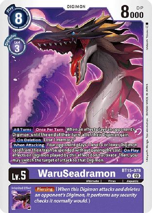 WaruSeadramon - Exceed Apocalypse - Digimon Card Game