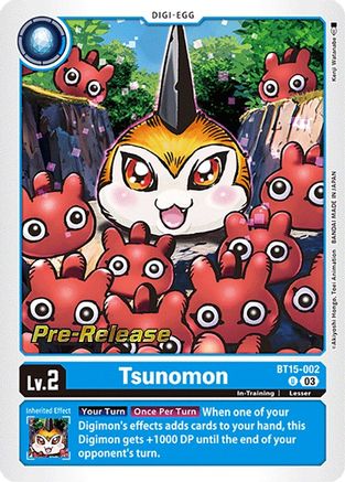Tsunomon - Exceed Apocalypse Pre-Release Cards - Digimon Card Game