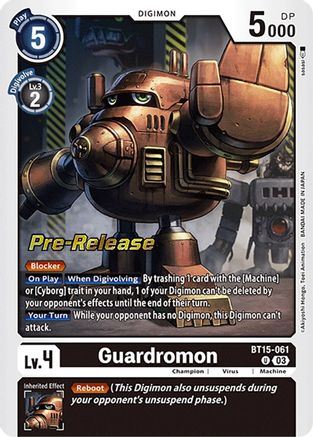 Guardromon - Exceed Apocalypse Pre-Release Cards - Digimon Card Game