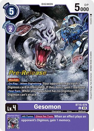 Gesomon - Exceed Apocalypse Pre-Release Cards - Digimon Card Game