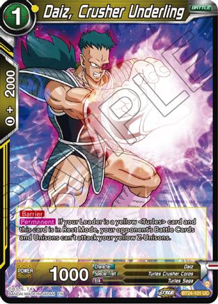 Daiz, Crusher Underling - Beyond Generations - Dragon Ball Super: Masters