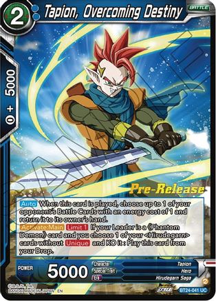 Tapion, Overcoming Destiny - Beyond Generations Pre-Release Cards - Dragon Ball Super: Masters