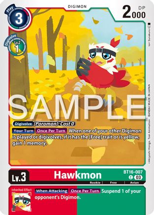 Hawkmon - Beginning Observer - Digimon Card Game