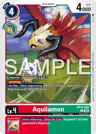 Aquilamon - Beginning Observer - Digimon Card Game