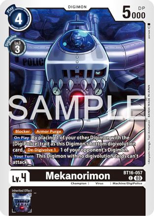 Mekanorimon - Beginning Observer - Digimon Card Game