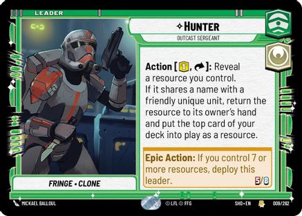 Hunter - Outcast Sergeant - Shadows of the Galaxy - Star Wars: Unlimited