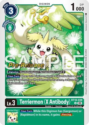 Terriermon (X Antibody) - Beginning Observer Pre-Release Cards ...