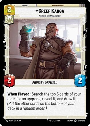 Greef Karga - Affable Commissioner - Shadows of the Galaxy - Star Wars ...