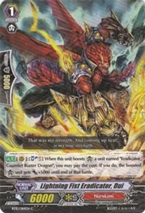 Lightning Fist Eradicator, Dui - Triumphant Return of the King of Knights - Cardfight Vanguard
