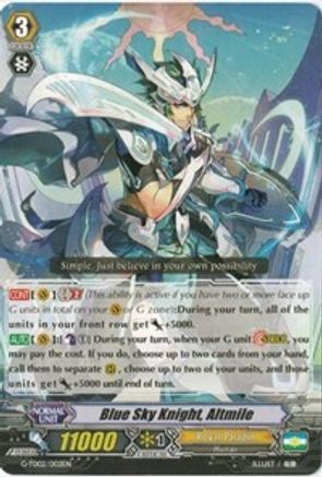 Blue Sky Knight, Altmile - G-TD02: Divine Swordsman of the Shiny Star - Cardfight Vanguard