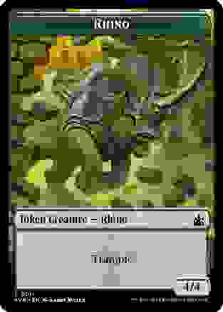 Elf Knight // Rhino Double-Sided Token - Ravnica Remastered - Magic ...