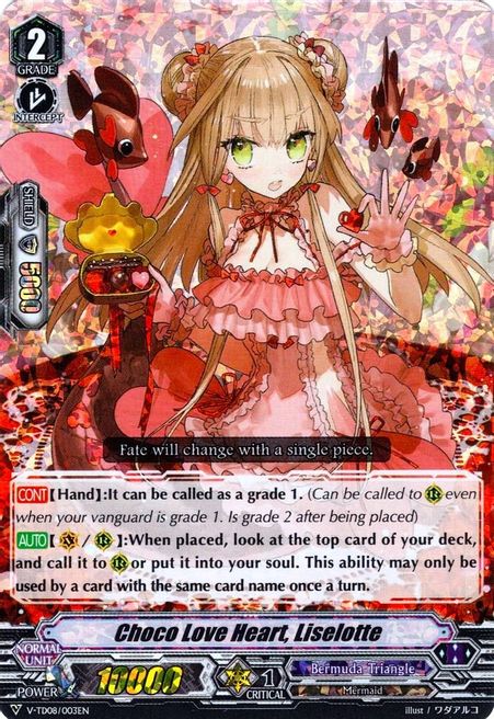 Choco Love Heart, Liselotte (RRR Foil) - V-TD08: Schokolade Melody - Cardfight Vanguard