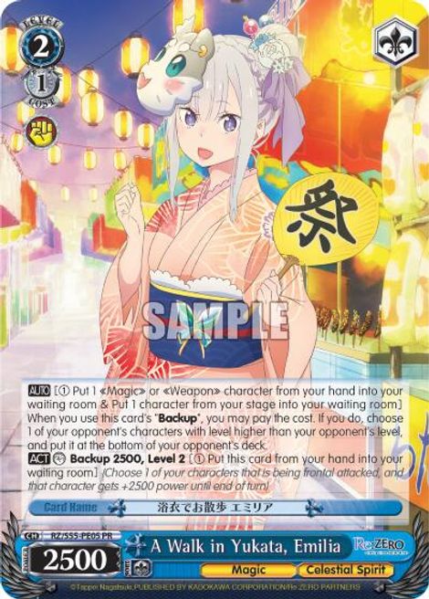 A Walk in Yukata, Emilia - Re:ZERO Vol.2 - Weiss Schwarz