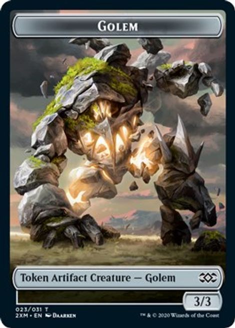 Golem // Human Soldier Double-sided Token - Double Masters - Magic: The Gathering