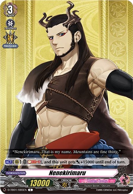 Nenekirimaru - D-TB01: Touken Ranbu -ONLINE- 2021 - Cardfight Vanguard