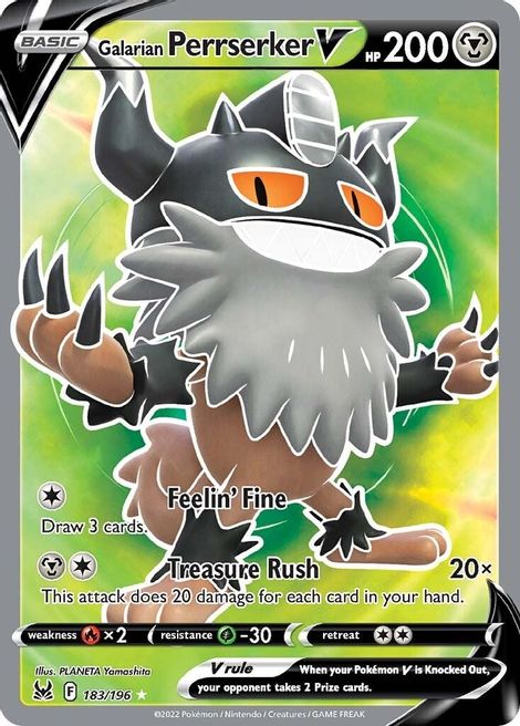 Galarian Perrserker V (Full Art) - SWSH11: Lost Origin - Pokemon