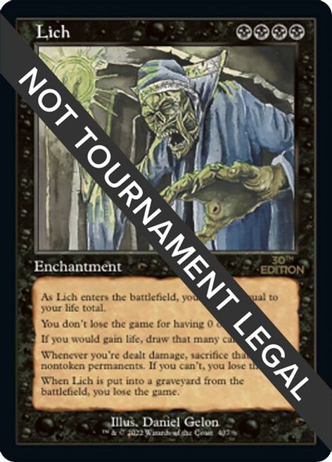 Lich (Retro Frame) - 30th Anniversary Edition - Magic: The Gathering