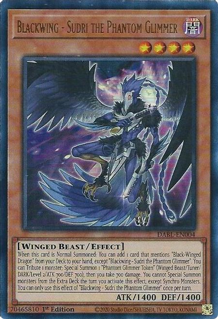 Blackwing - Sudri the Phantom Glimmer - Darkwing Blast - YuGiOh