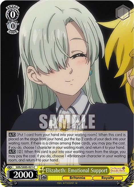 Elizabeth: Emotional Support - The Seven Deadly Sins: Revival of The Commandments - Weiss Schwarz
