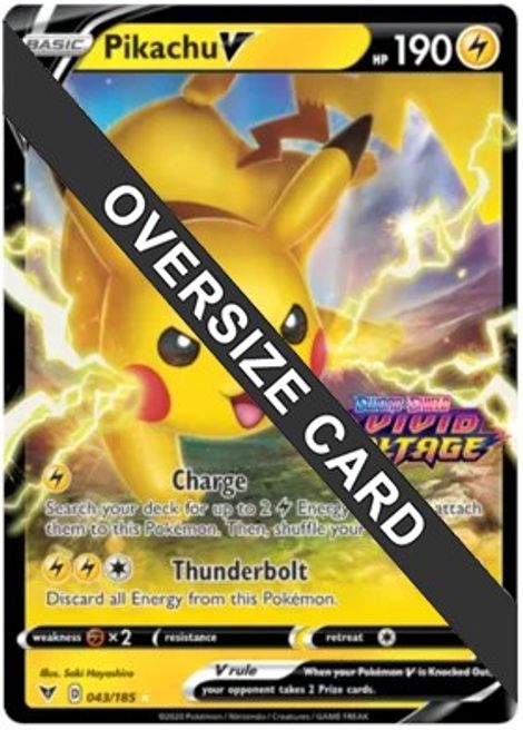 Pikachu V - 043/185 (Vivid Voltage Stamped) - Jumbo Cards - Pokemon