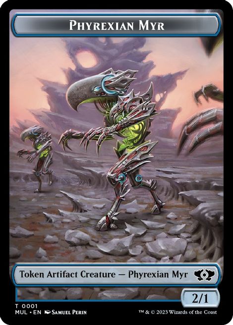 Phyrexian Myr // Knight Double-Sided Token - March of the Machine ...