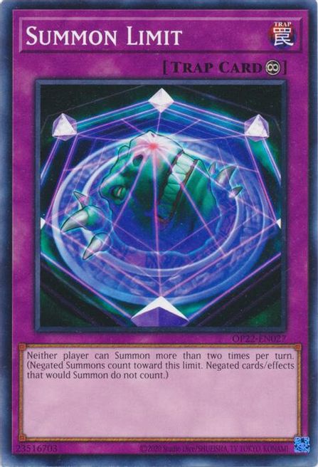 Summon Limit - OTS Tournament Pack 22 - YuGiOh