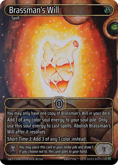 Brassman's Will (Box Topper) - Genesis [Kickstarter] - Kryptik TCG