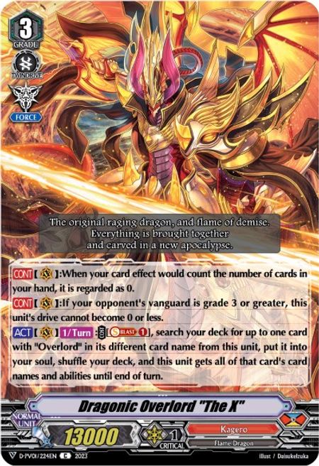 Dragonic Overlord "The X" - D-PV01: History Collection - Cardfight Vanguard