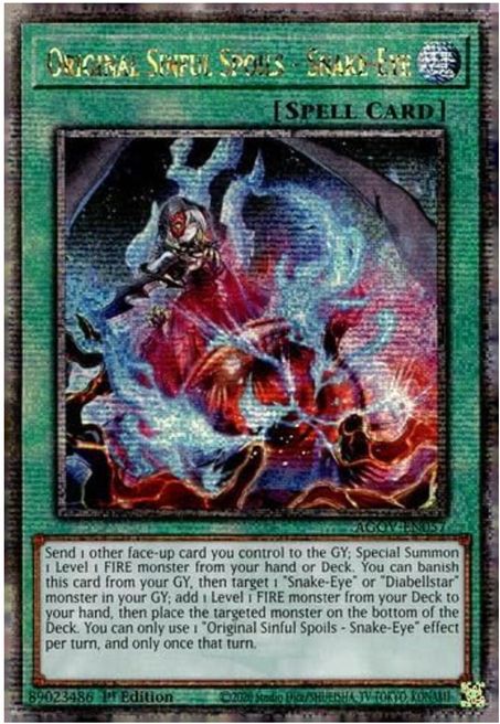 Original Sinful Spoils - Snake-Eye (Quarter Century Secret Rare) - Age of Overlord - YuGiOh