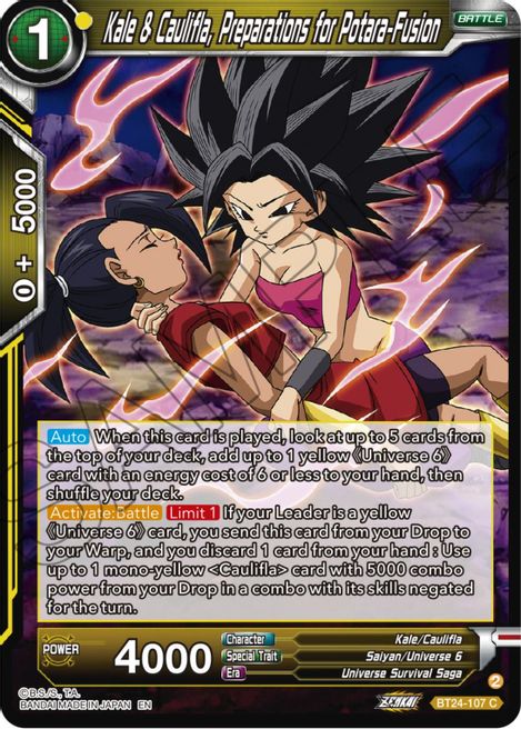 Kale & Caulifla, Preparations for Potara-Fusion - Beyond Generations ...