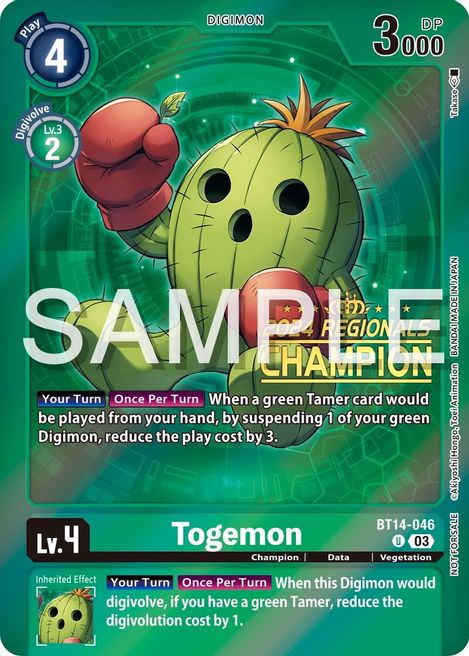 Togemon (2024 Regionals Champion) - Blast Ace - Digimon Card Game