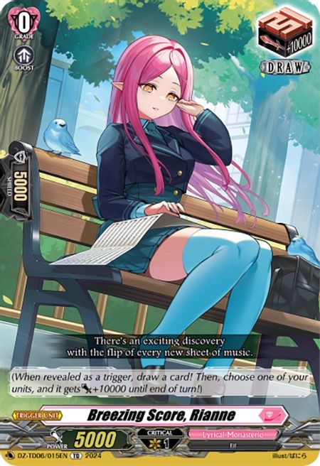 Breezing Score, Rianne - DZ-TD06: Start Up Trial Deck "Lyrical Monasterio" - Cardfight Vanguard