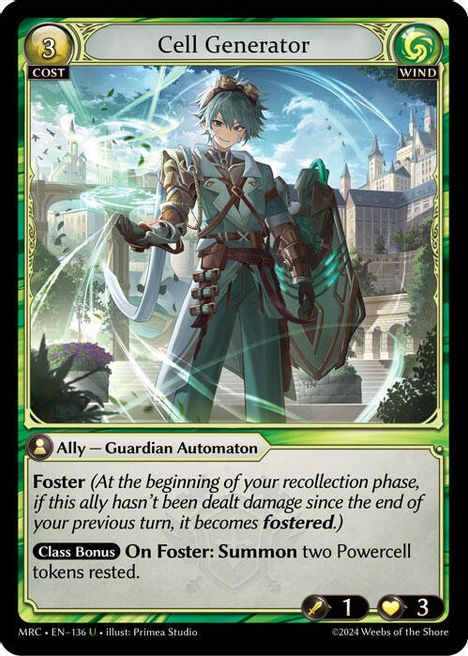 Cell Generator - Mercurial Heart - Grand Archive TCG