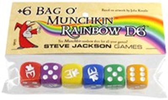 Munchkin +6 Bag of Munchkin Rainbow D6 - Steve Jackson Games - Boardgames