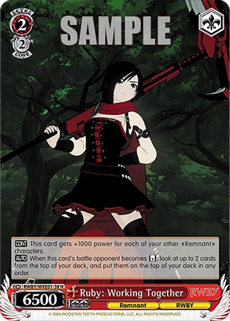 Ruby: Working Together - RWBY Premium Booster - Weiss Schwarz