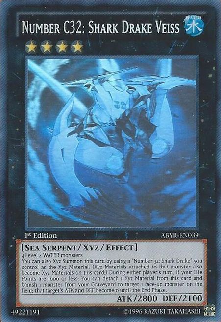 Number C32: Shark Drake Veiss (Ghost Rare) - Abyss Rising - YuGiOh